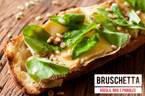 Bruschetta de rúcula, brie e pignoles - Receitas - Constance Zahn ...